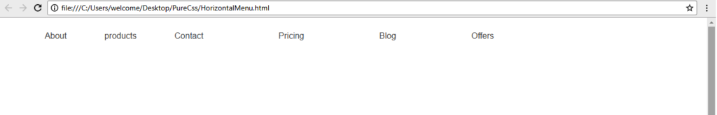 Pure CSS - Horizontal Menu | i2tutorials