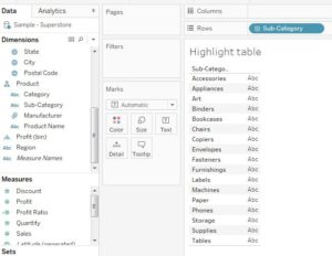 Tableau Highlight Table | i2tutorials
