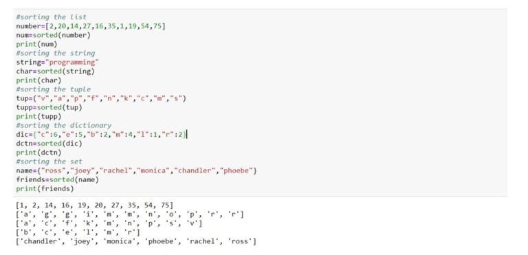 Python - Sorted | i2tutorials